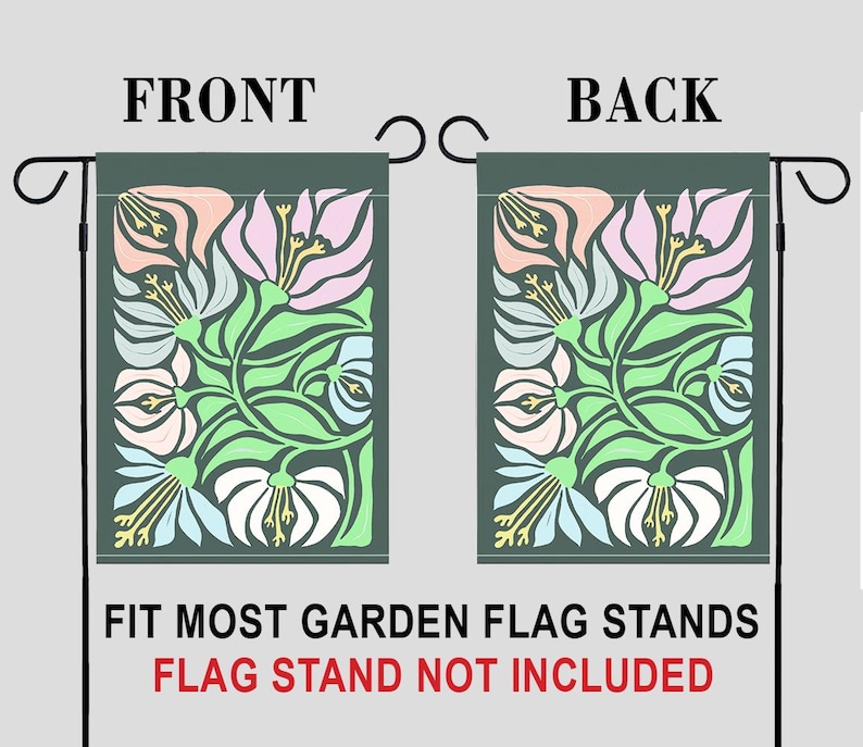 Botanical Matisse Garden House Banner, Flower Market Boho Gardener ...