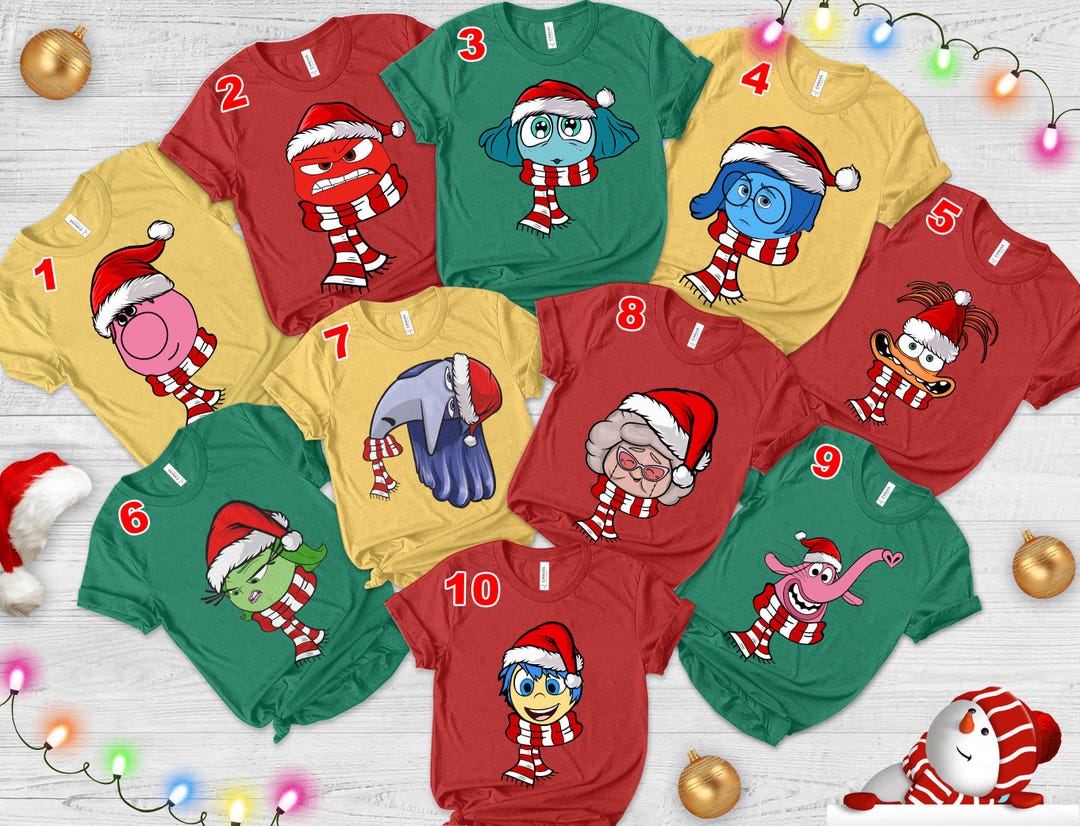 Disney Inside Out 2 Characters Merry Christmas Matching Shirts, Disney ...