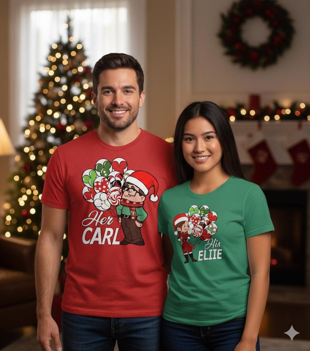 Disney Pixar up Santa Her Carl His Ellie Christmas Balloon Mickey Ears ...