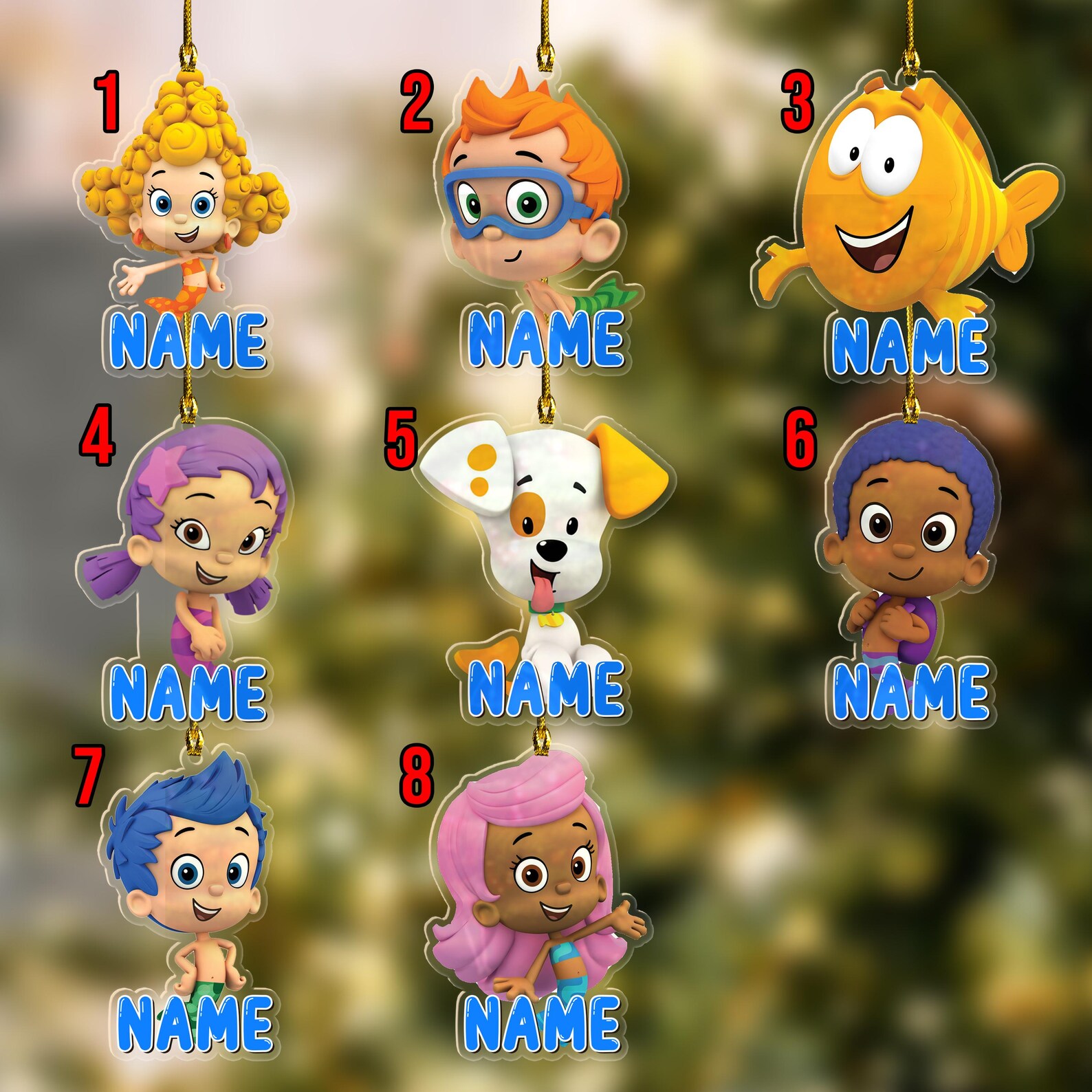 Bubble Guppies Characters Ornament Cutout, Personalized Our First ...