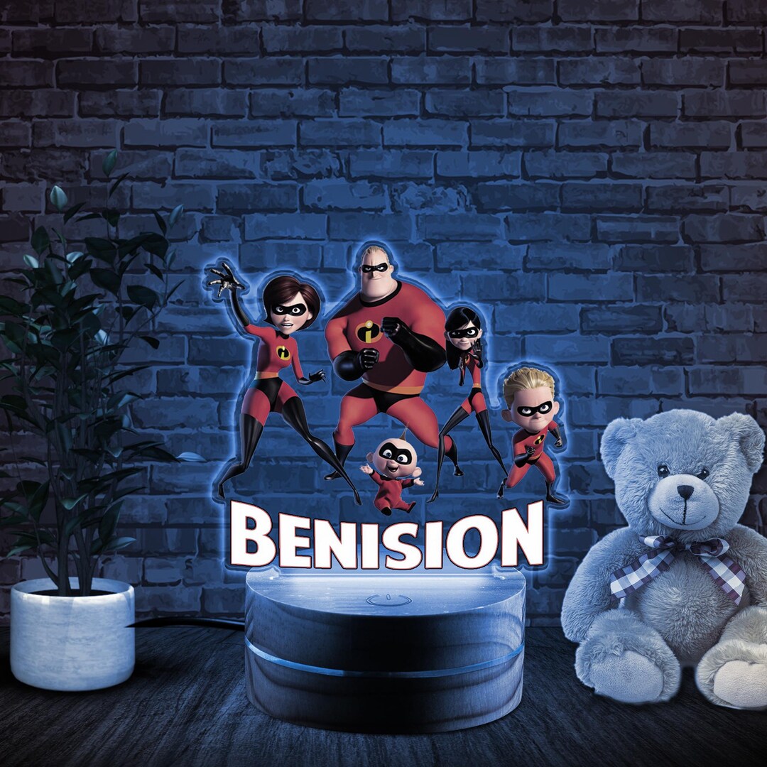 Incredibles Family Acrylic Night Light, Dash Violet Jack Jack, Custom ...