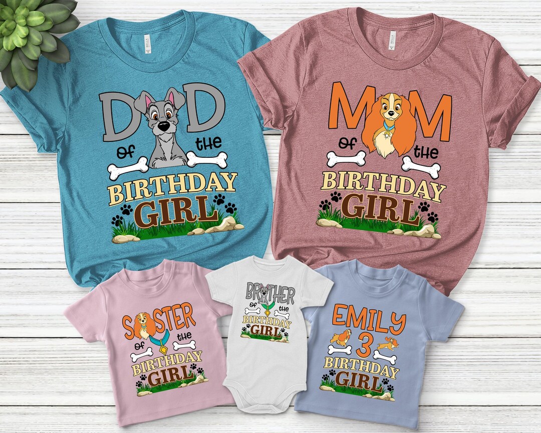 Lady and Tramp Birthday Shirt/personalized Lady and Tramp Family ...