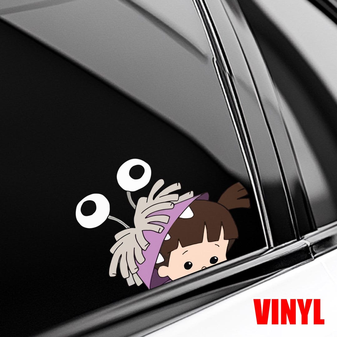 Monsters Inc Characters Peeker Sticker, Mike Sulley Boo Decal, Funny ...