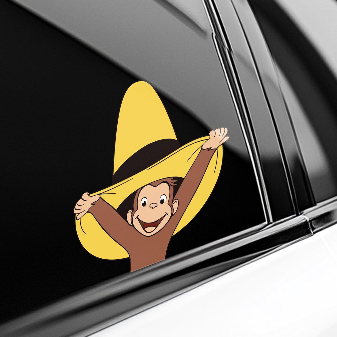Curious George Peeker Peeking Car Window Decals - Bumper Vinyl Stickers ...