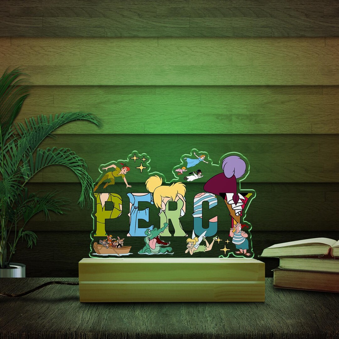 Personalized Peter Pan LED Light, Custom Name Tinker Bell Movie Family ...