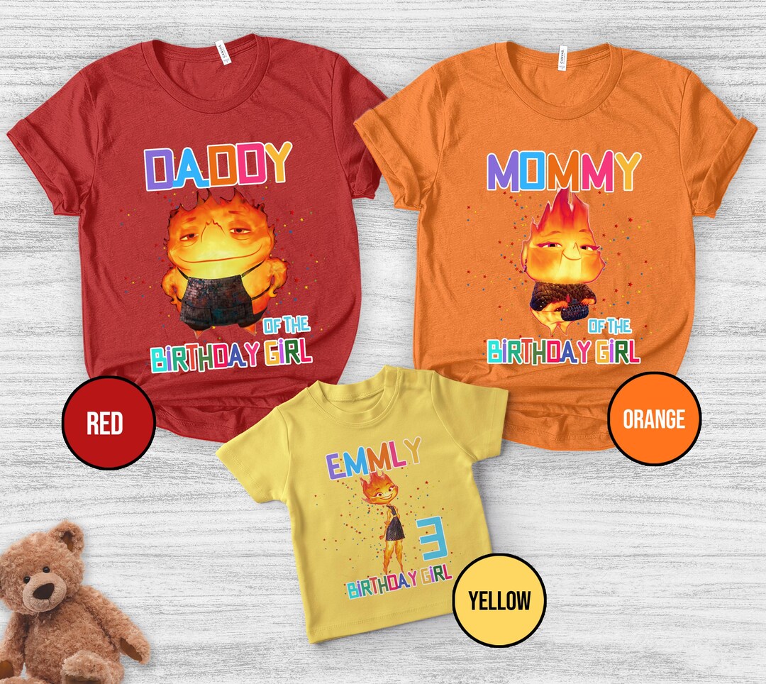 Disney Elemental Birthday Shirt/pixar 2024 Movie/elemental Movie/ember ...