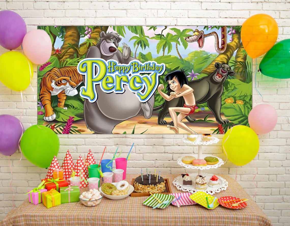 Jungle Book Birthday Banner, Jungle Book Movie Birthday Banner ...