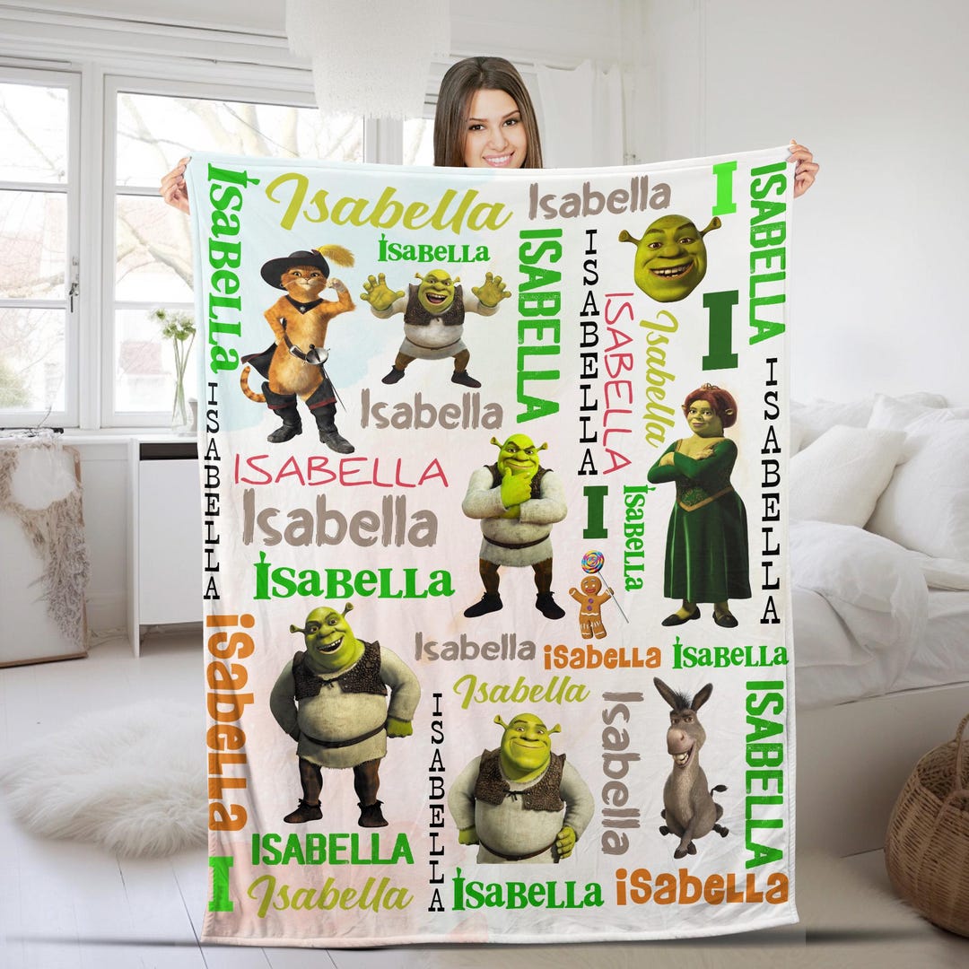 Personalized Name Shrek Characters Blanket/shrek Movie Blanket/custom ...