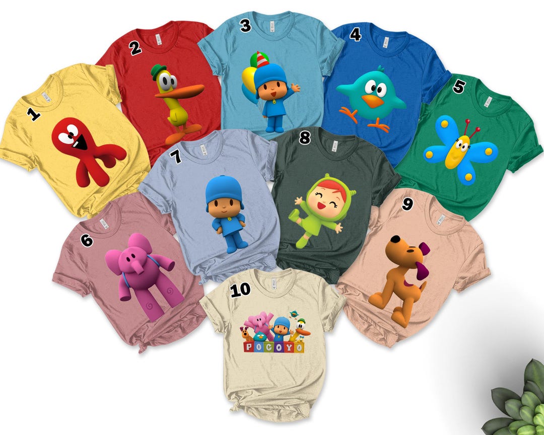Pocoyo Characters Shirt, Pocoyo Birthday Shirt, Pocoyo Family Shirt ...