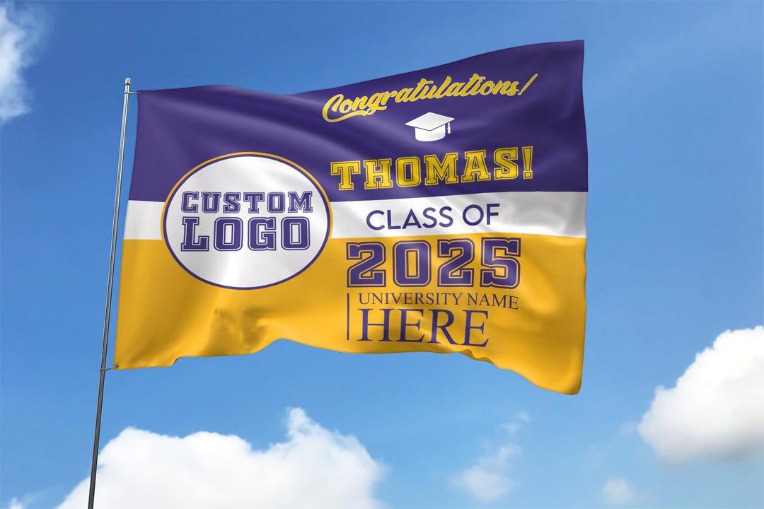 Personalized College Graduation House Flag, Custom School, University ...