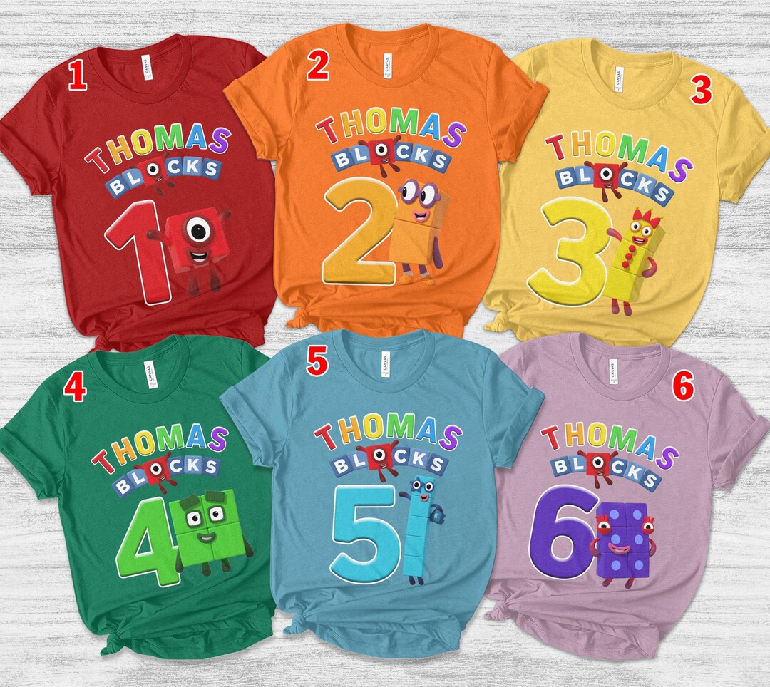 Numberblocks Birthday Shirt/personalized Numberblocks Family Birthday ...