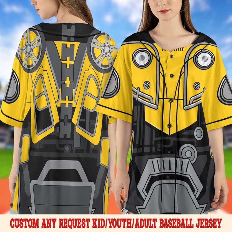 Transformers Bumblebee Costume Cosplay Baseball Jersey/bumblebee ...