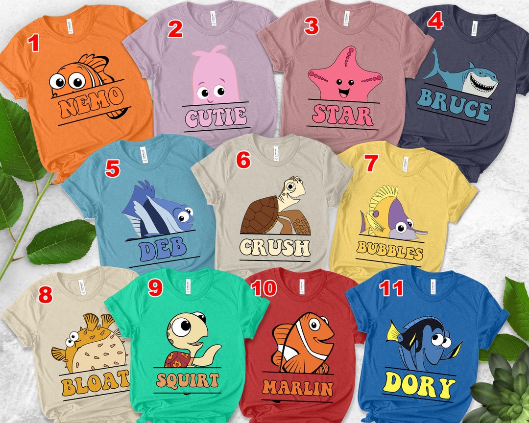Custom Finding Nemo Family Shirt,finding Nemo Character,finding Nemo ...