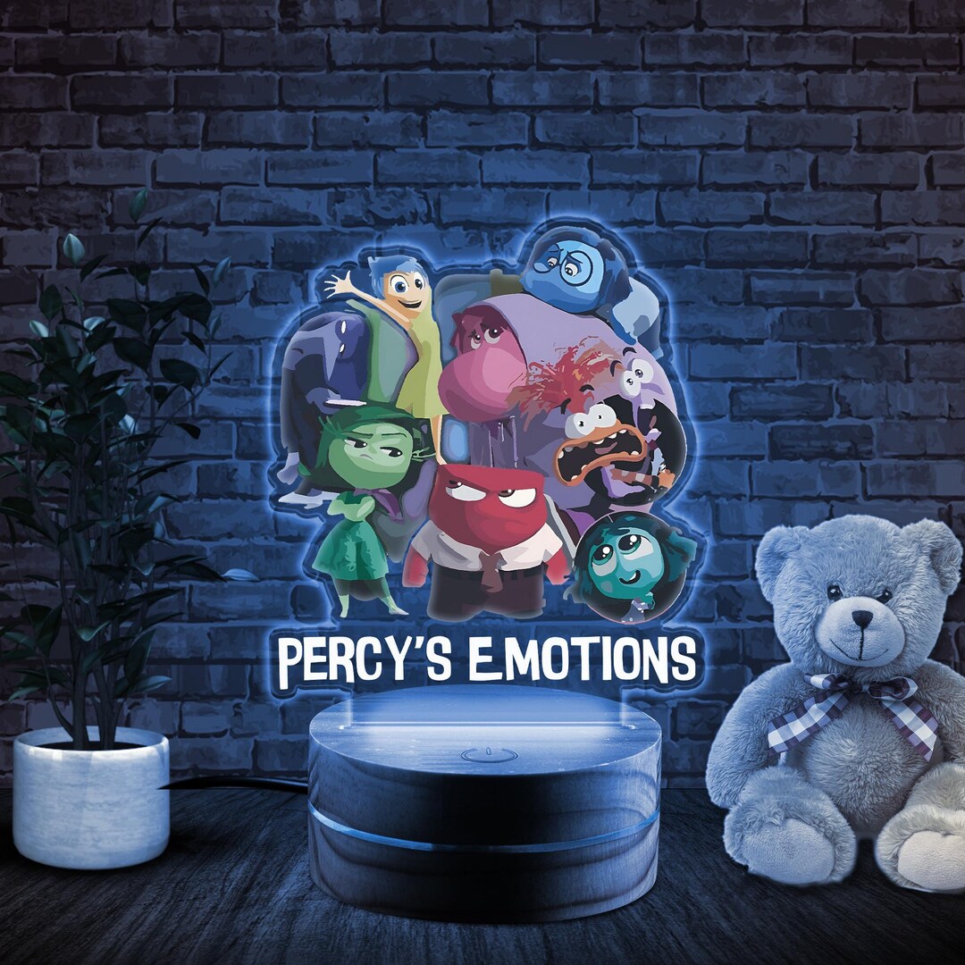Personalized Disney Inside Out Night Light, Inside Out 2 Movie Emotions ...