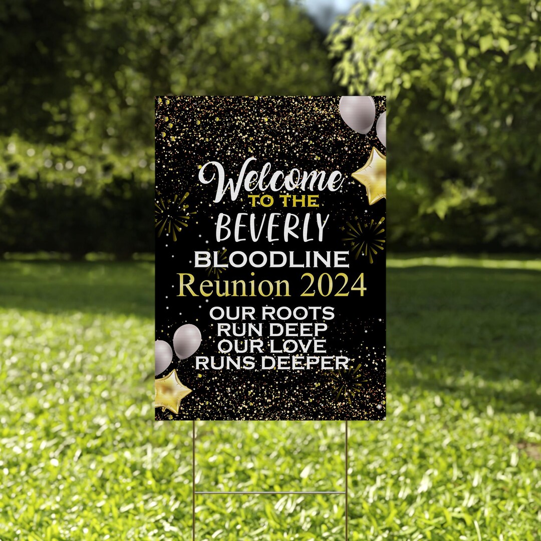 Custom Family Reunion Yard Sign With H Stake, Any Color, Any Text ...