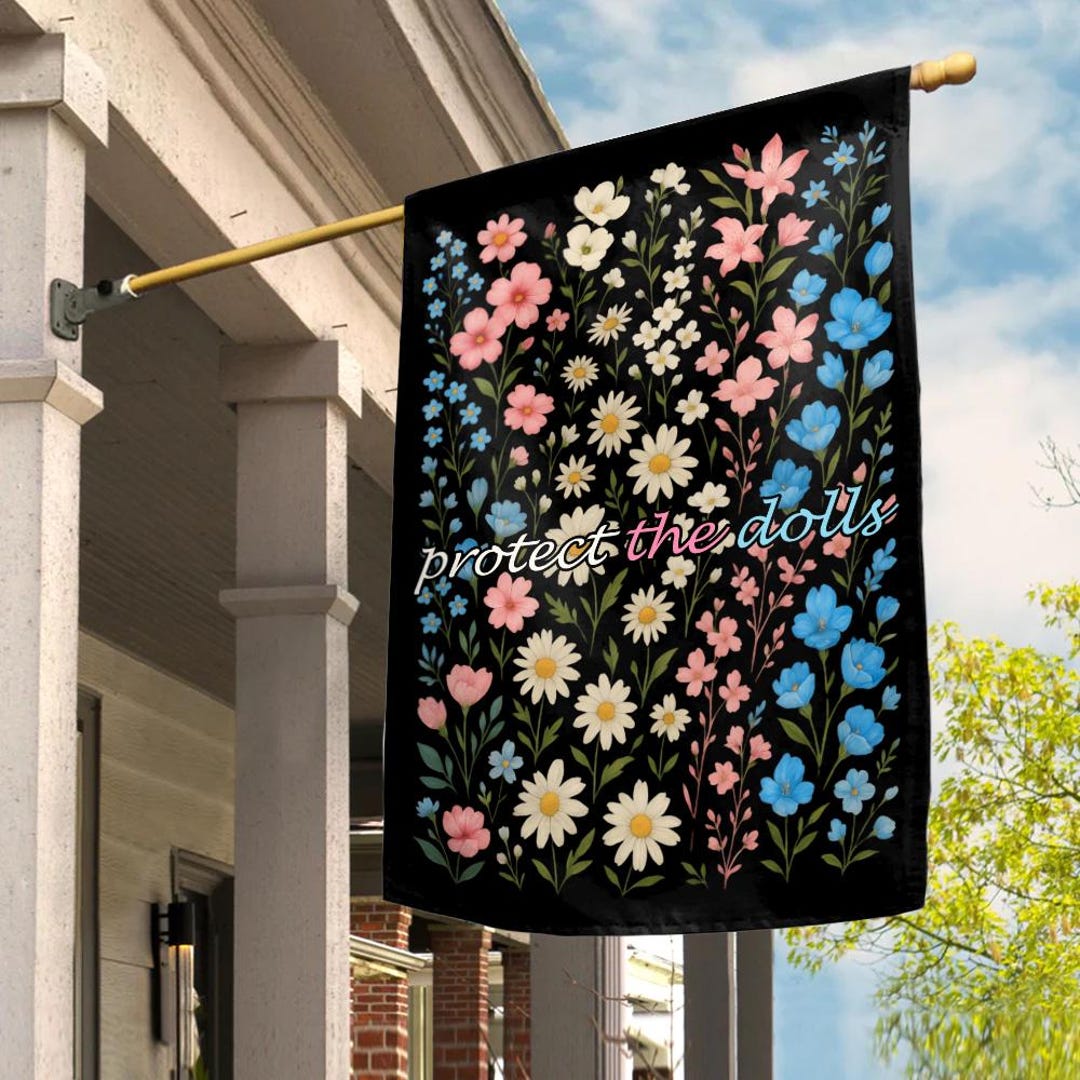 Protect the Dolls Transgender LGBTQ Floral Garden Flag, Gender Equality ...