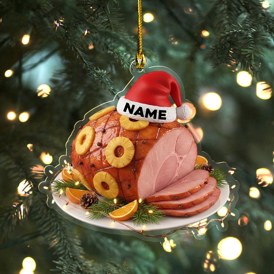 Funny Christmas Ham Ornament, Ultra Realistic Honey Glazed Ham With ...