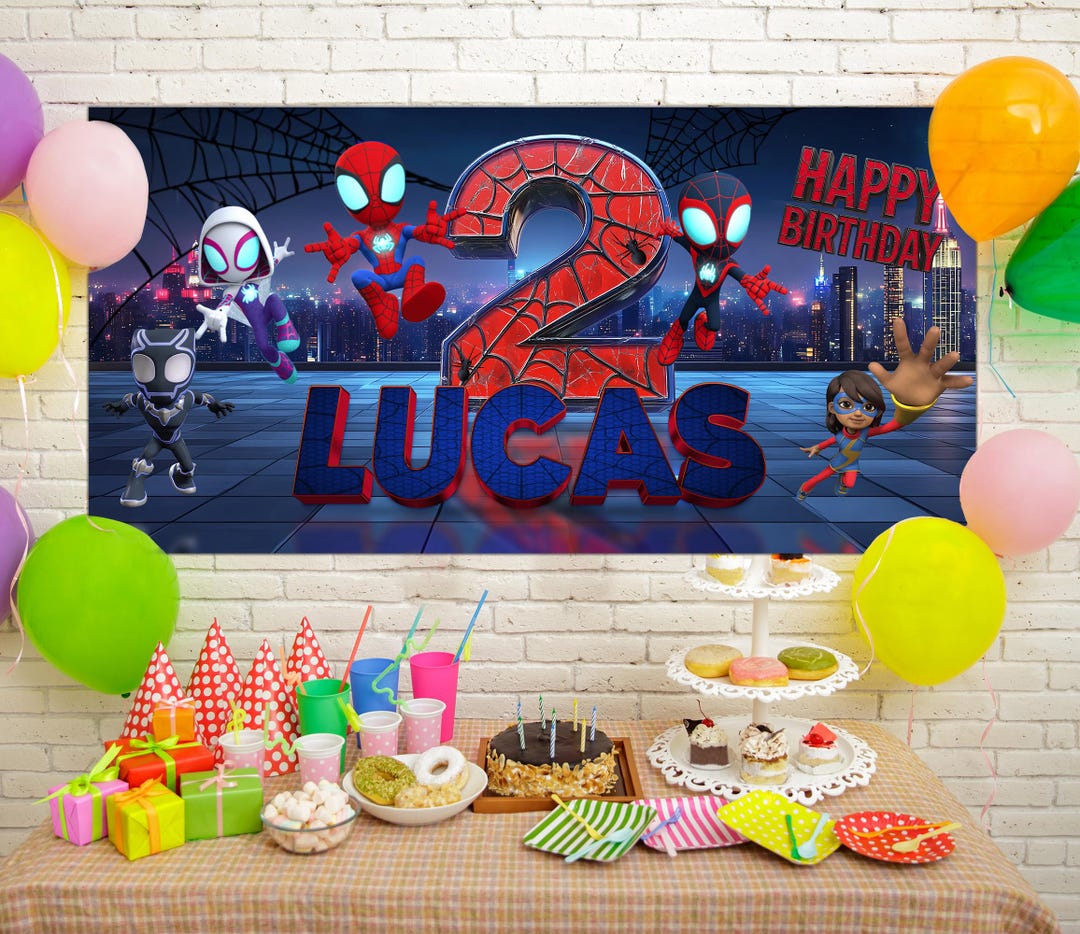 Spidey Amazing Friends Birthday Party Backdrop/spiderman Birthday ...