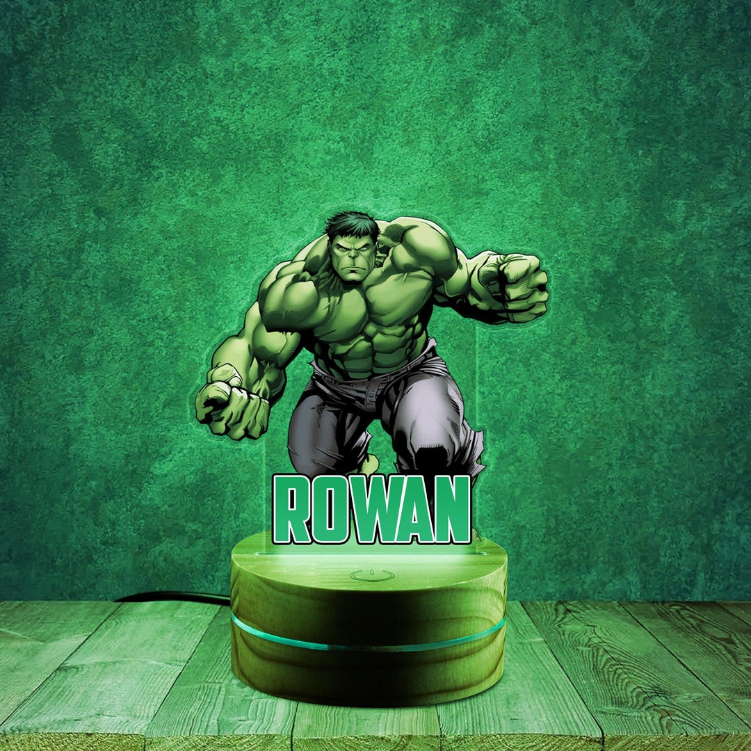 Personalized Hulk Nightlight, Superhero Night Lamp, Hulk Lamp, Hulk ...