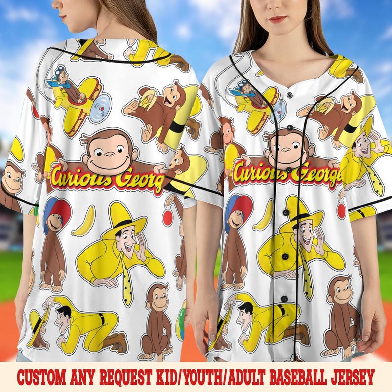 Curious George Birthday Baseball Jersey/curious George Baseball Shirt ...