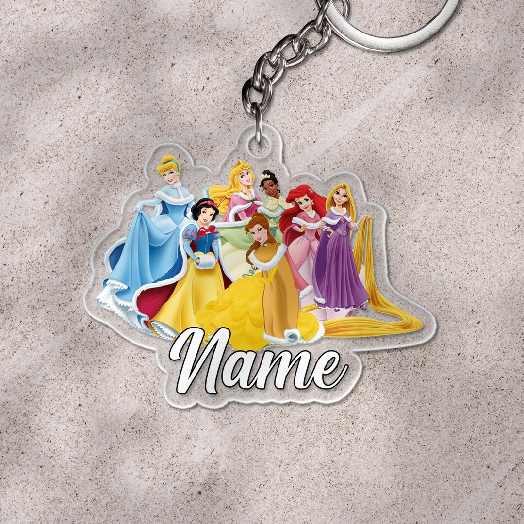 Personalized Keychain Famous Princess Group, Animated Movie Xmas ...