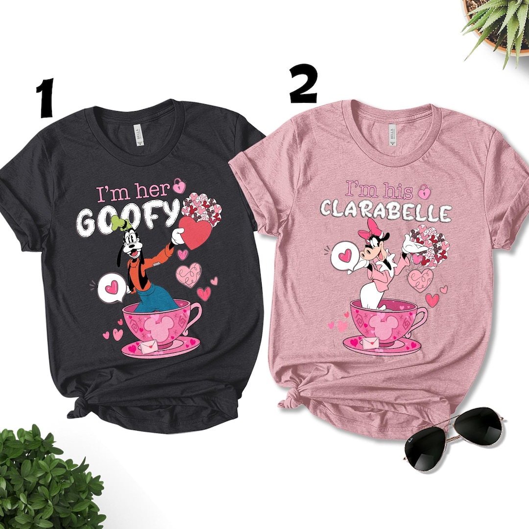 Goofy and Clarabelle Couple Shirt, I Am Her Goofy, I Am His Clarabelle ...