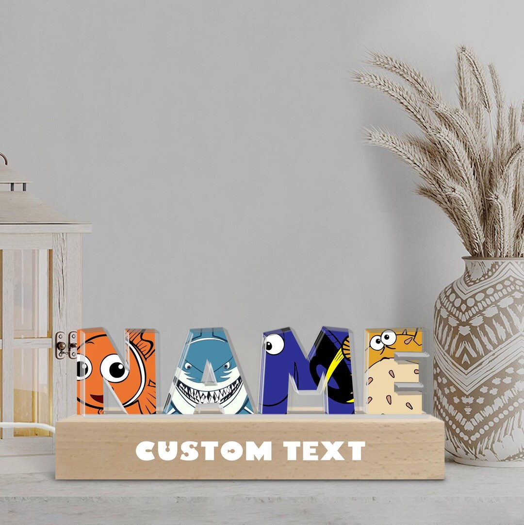 Custom Name Disney Finding Nemo Night Light, Pixar Finding Dory Room ...