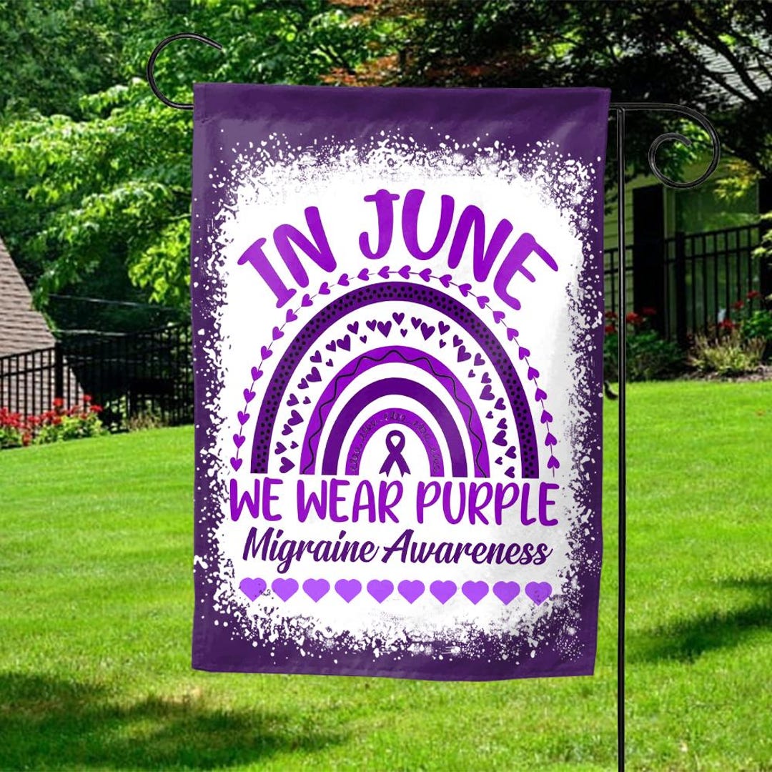 Migraine Headache Awareness Month Garden Flag, Rainbow Double Sided ...