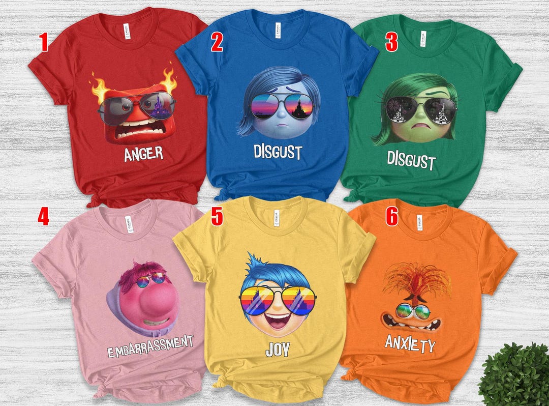 Inside Out Characters Shirts, Inside Out 2 Shirt, Disney Family, Group ...