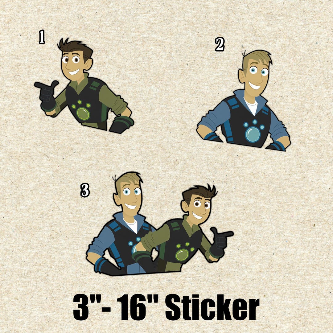 Martin Kratt Chris Kratt Peeker Peeking Car Window Decals - Bumper ...