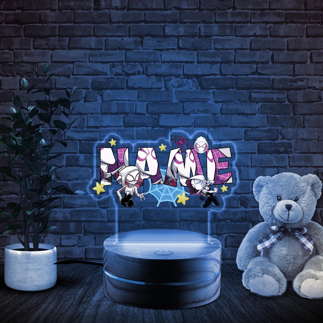 Personalized Name Avengers Night Light, Chibi Avengers Night Light ...