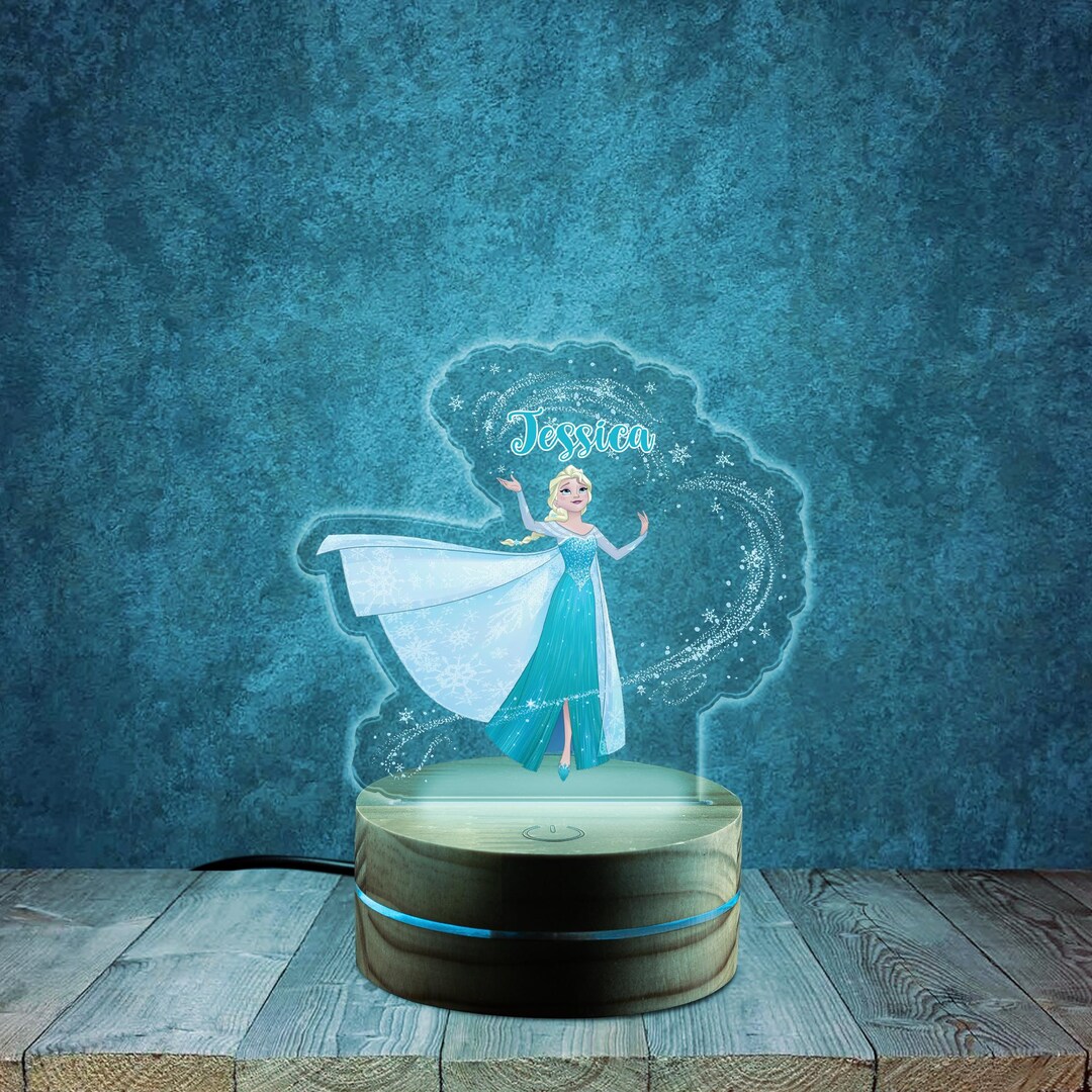 Frozen Elsa Night Light/frozen Personalized Gift/16 Color LED Kids Room ...