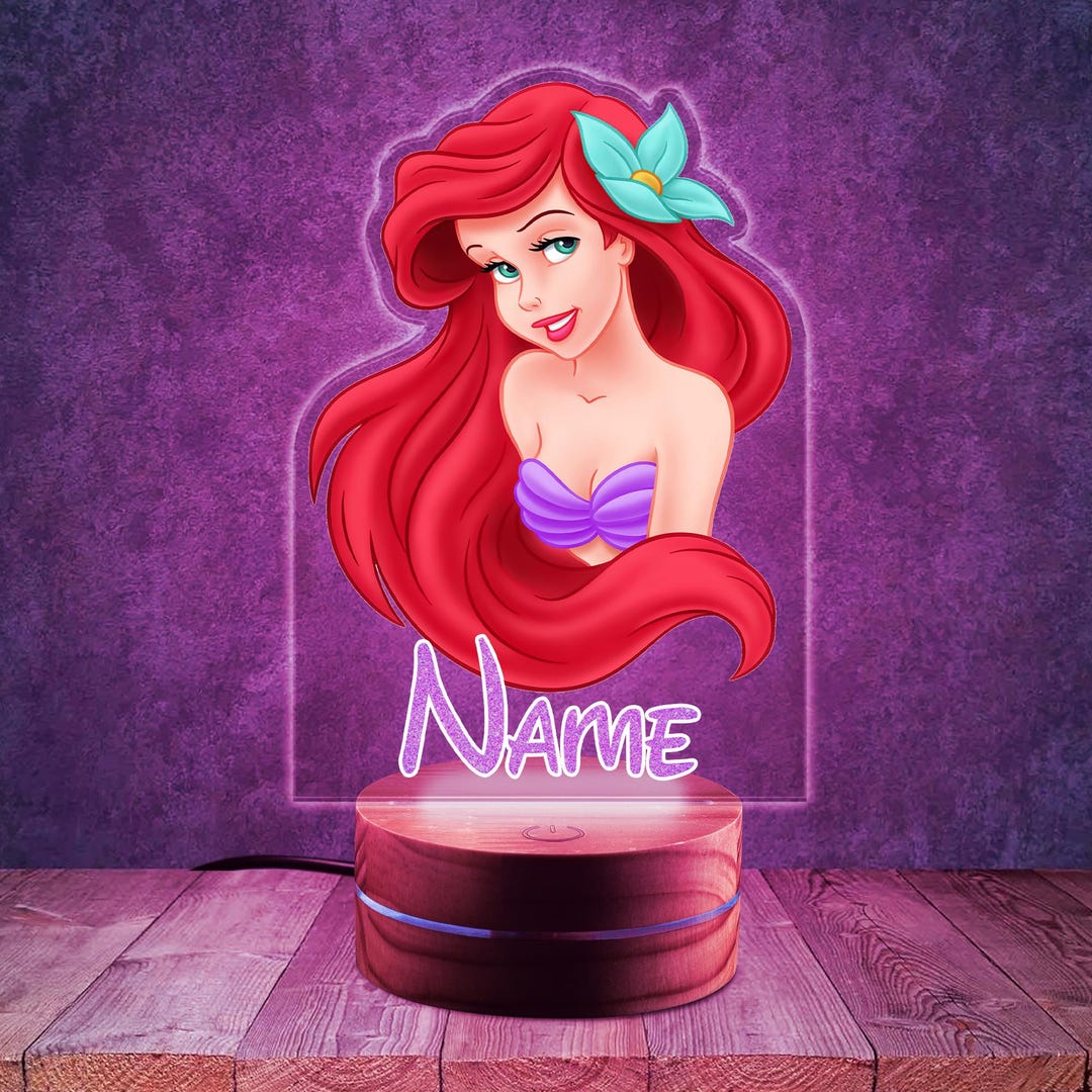 Little Mermaid Birthday Night Light/ariel Night Light/mermaid LED ...