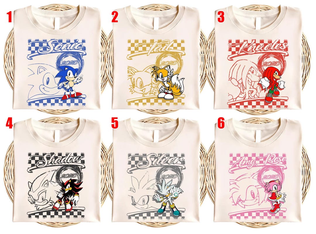 Vintage Sonic the Hedgehog Characters Shirt, Checkered Sonic Tee, Sonic ...