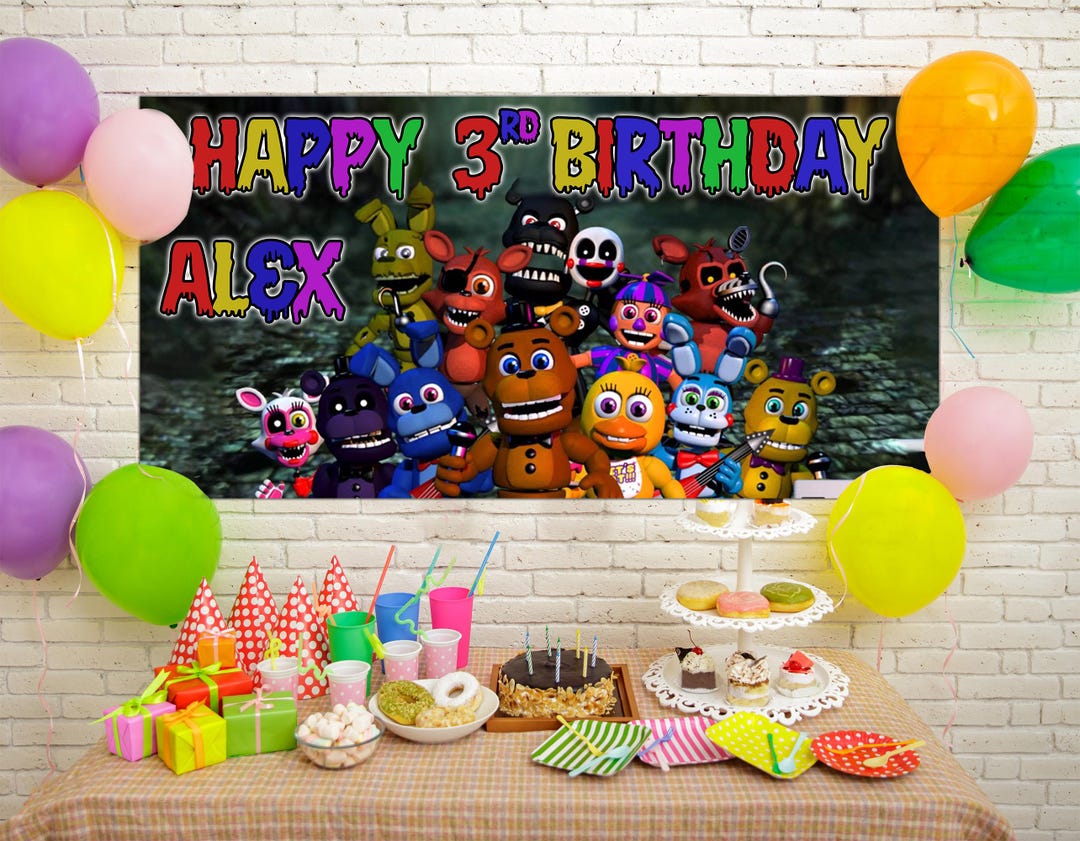 FNAF Security Breach Birthday Banner, Five Nights at Freddy's Birthday ...