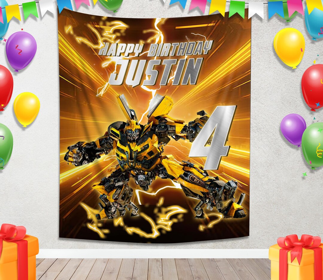 Bumblebee Prime Transformers Theme Birthday Banner, Bumblebee Prime ...
