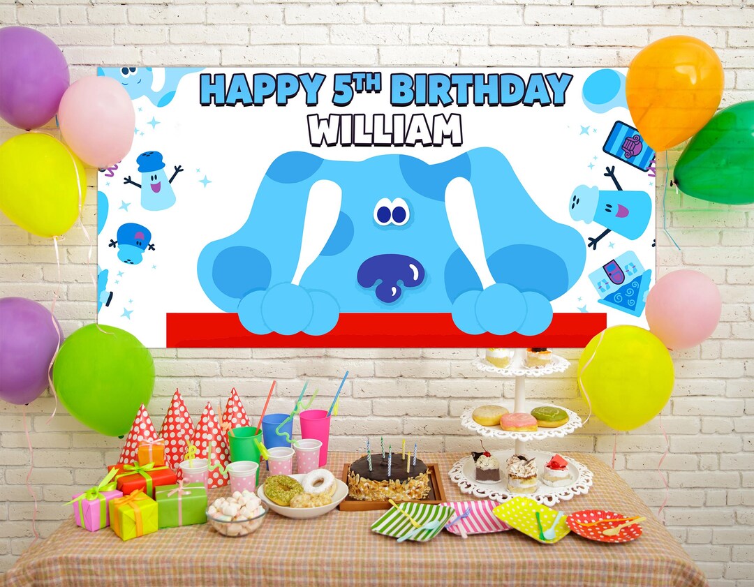 Blue's Clues Birthday Backdrop,blue's Clues Birthday Banner,blue's Clues Birthday Personalized ...