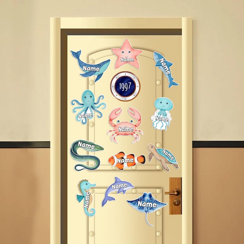 Personalized Ocean Life Cruise Door Decoration Magnets Cute Sea Animal ...
