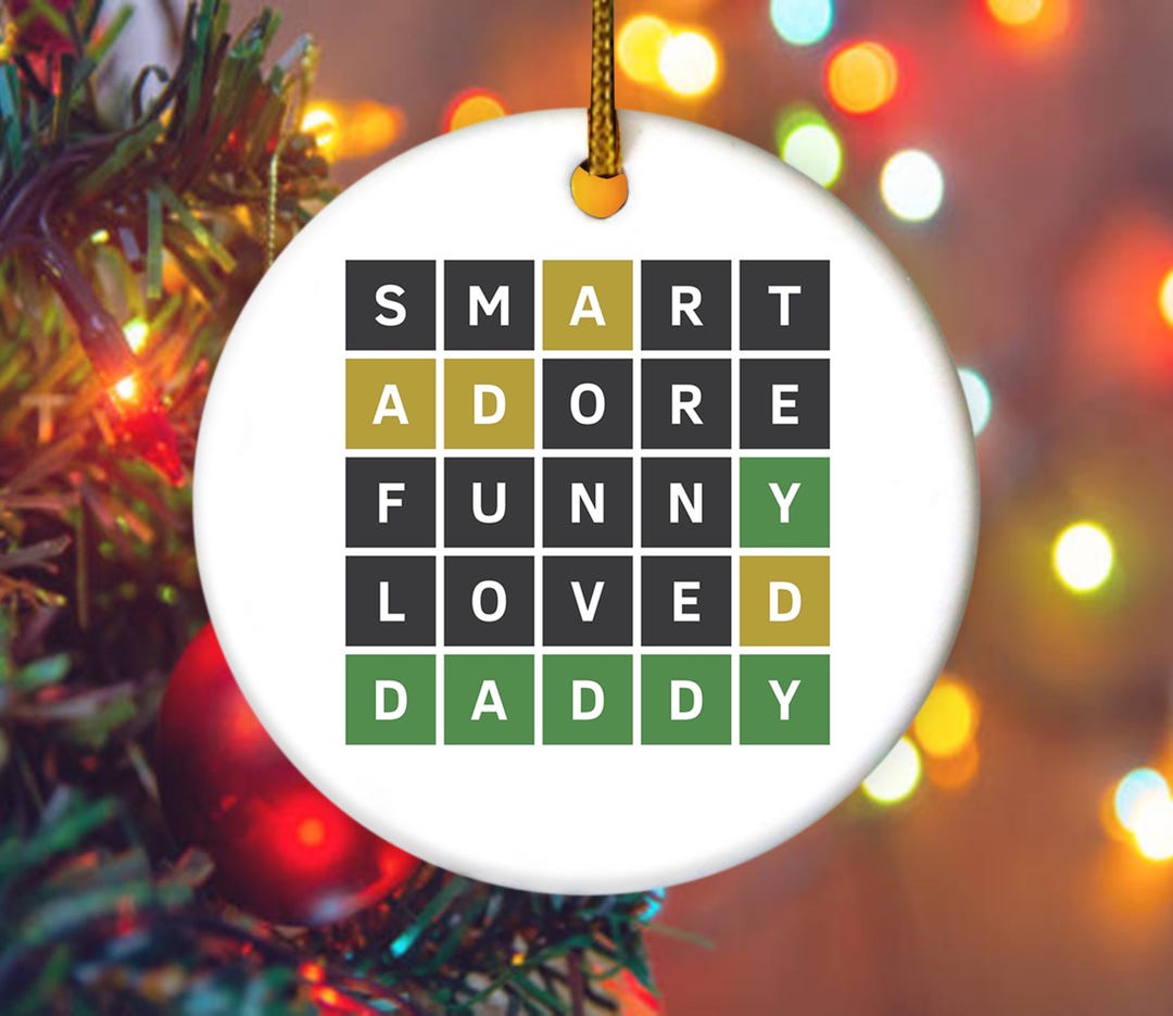 2025 Wordle Ornament - COM128 - Wordle Christmas Gift - Funny Wordle ...