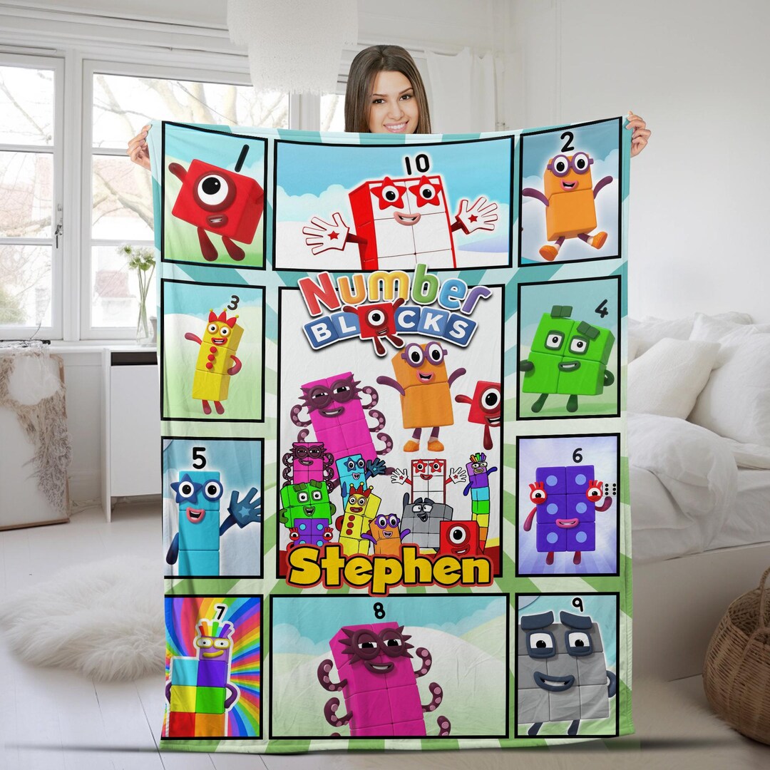 Custom Numberblocks Blanket, Personalized Numberblocks Fleece Blanket ...