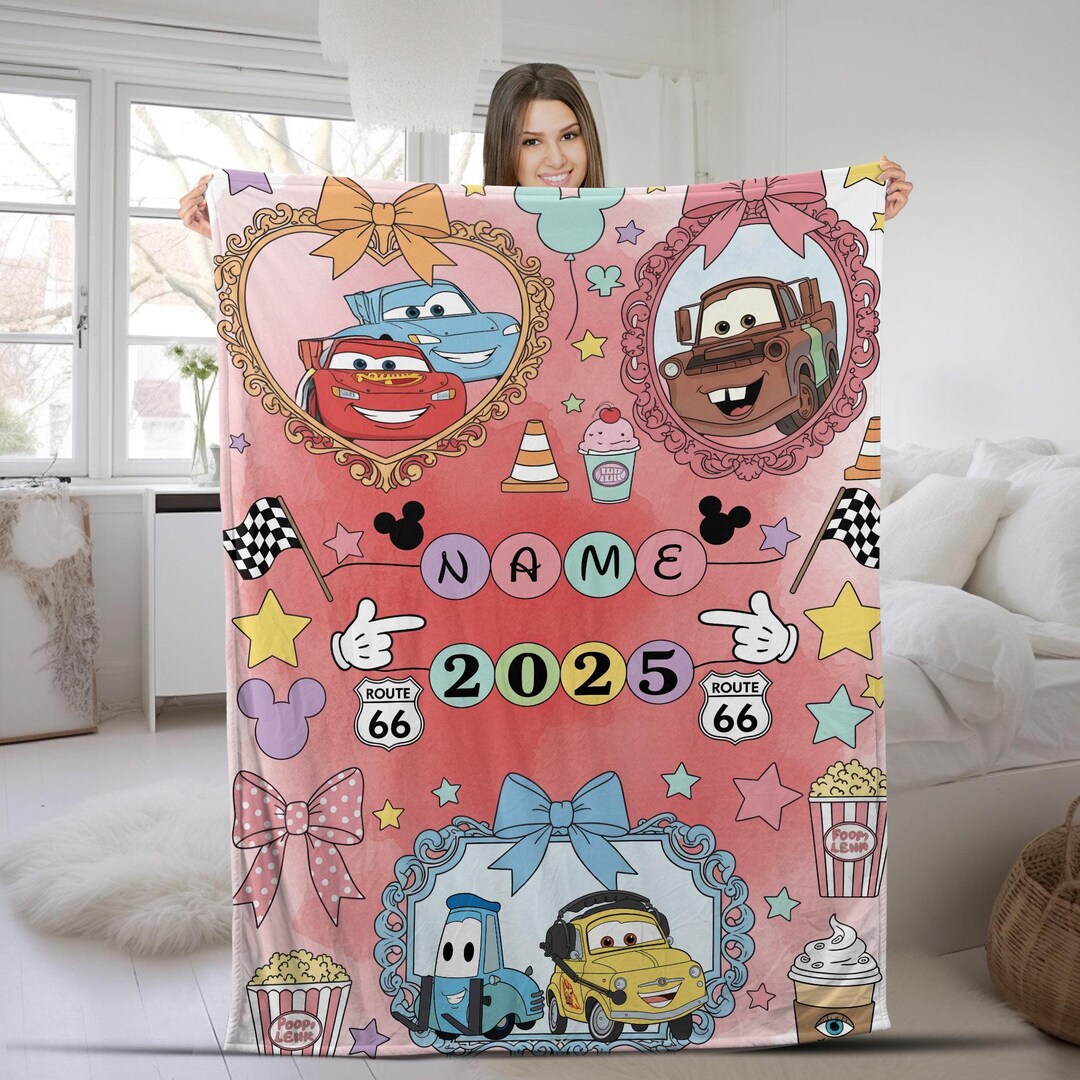 Personalized Disney Cars Blanket, Custom Name Pixar Cars Blanket ...