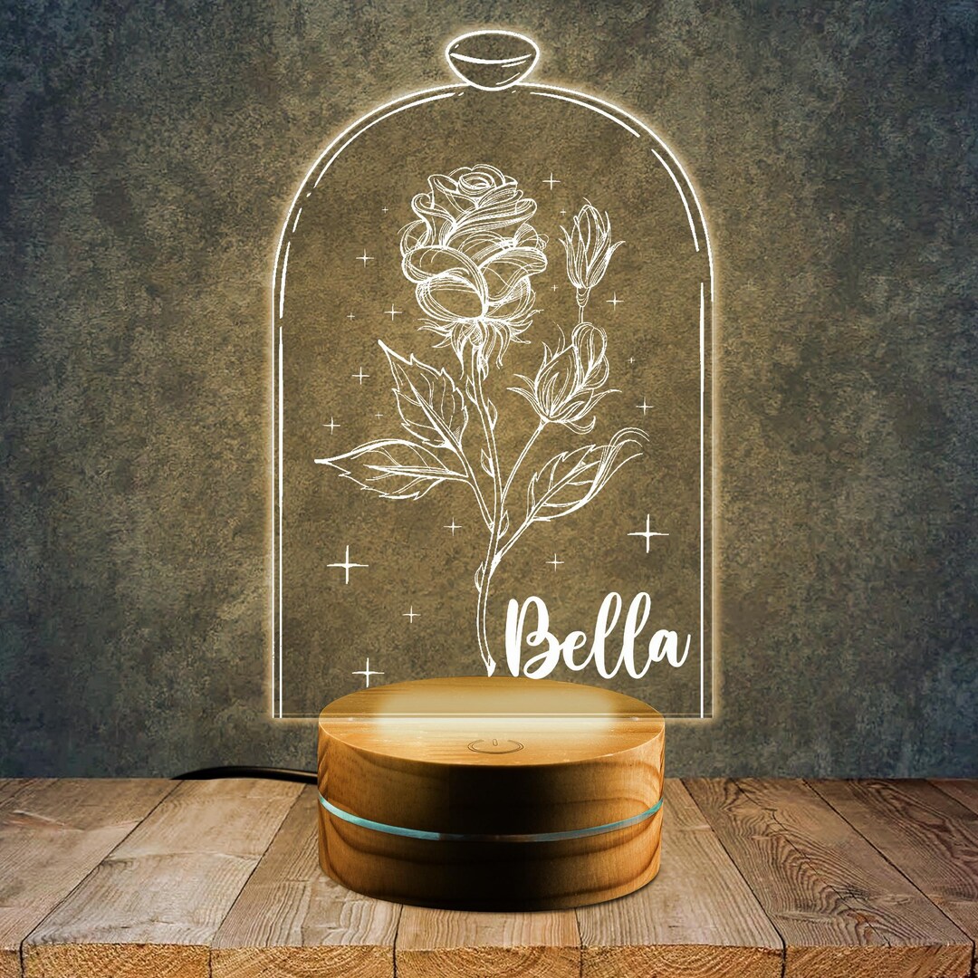 Personalized Disney Princess Night Light/beauty and the Beast Themed ...