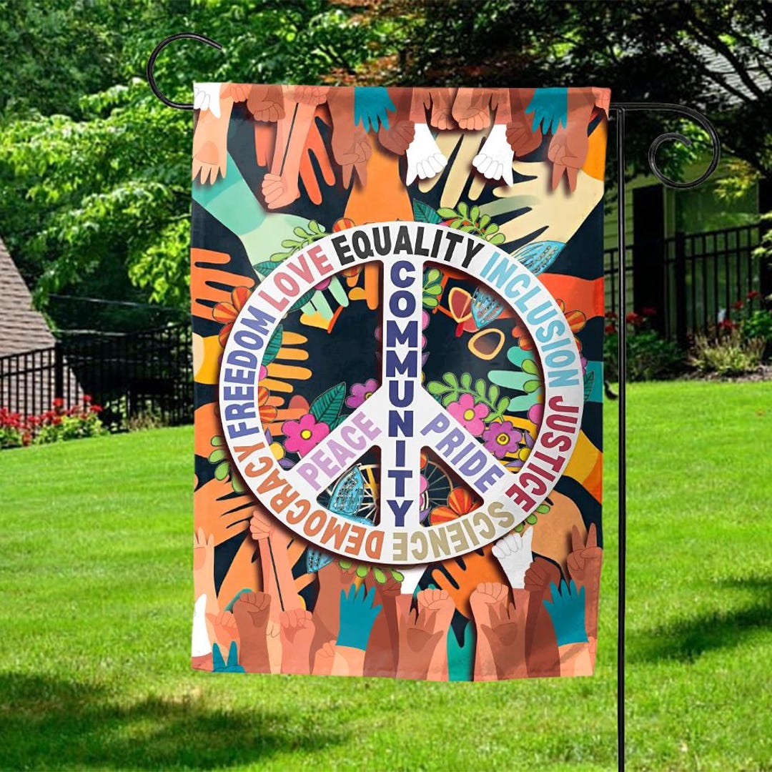 Peace Sign Garden Flag/social Justice Flag/community is Resistance ...
