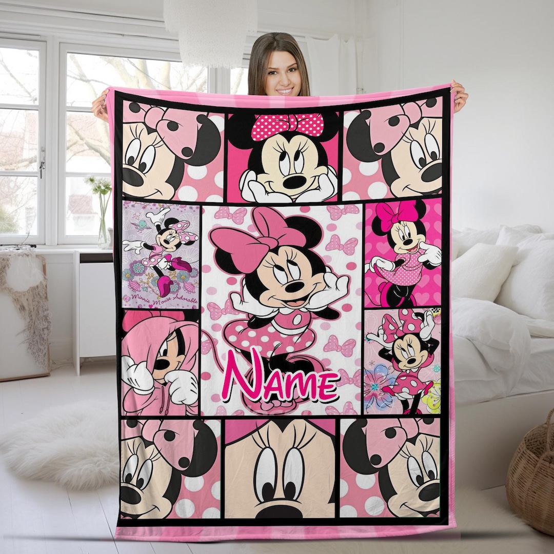 Personalized Minnie Mouse Blanket, Minnie Mouse Blanket, Mickey Minnie ...