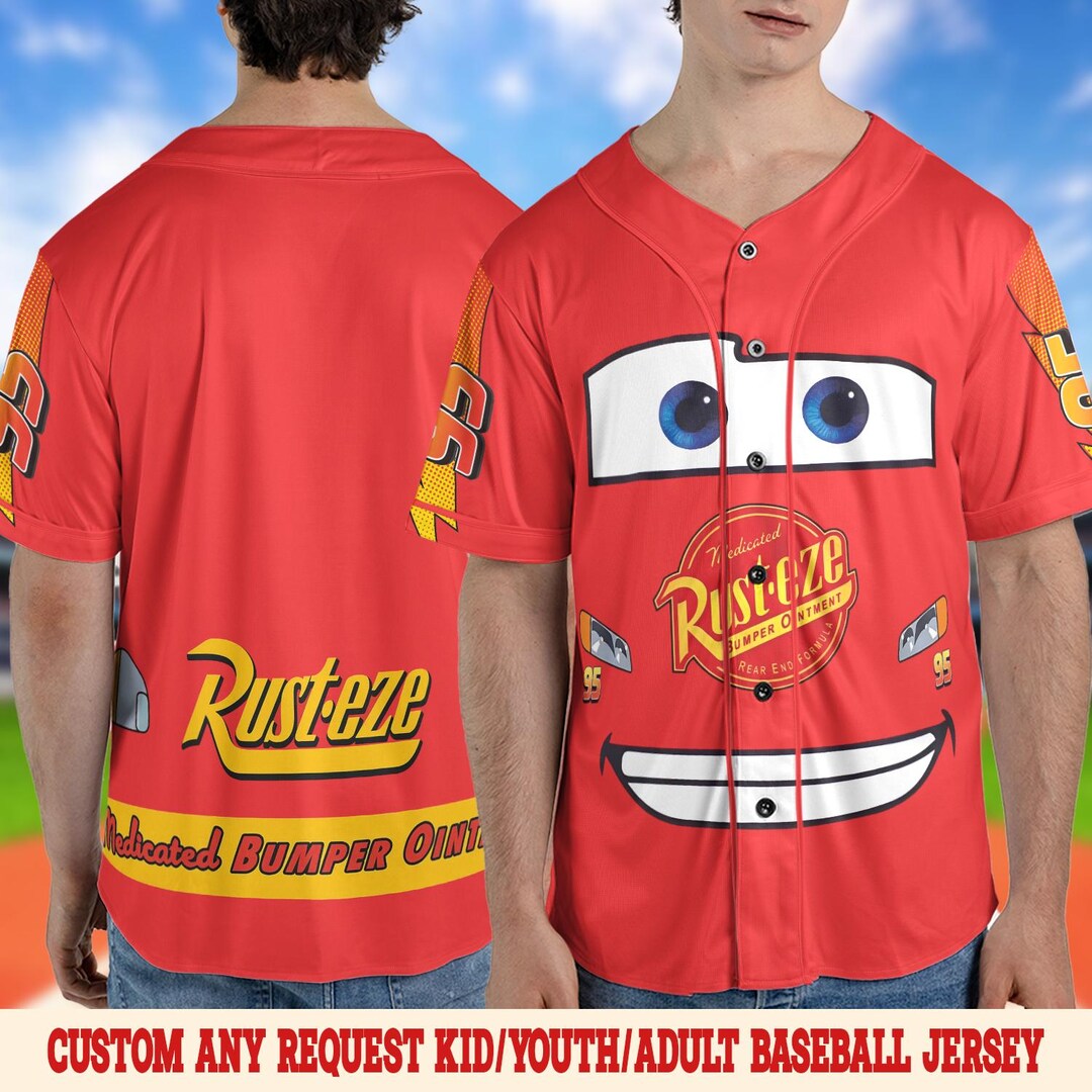 Lightning Mcqueen Costume Baseball Jersey/cars Lightning Mcqueen ...