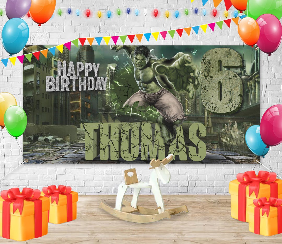 Hulk 3D Birthday Backdrop/hulk Backdrop/3d Hulk Birthday Party/hulk ...
