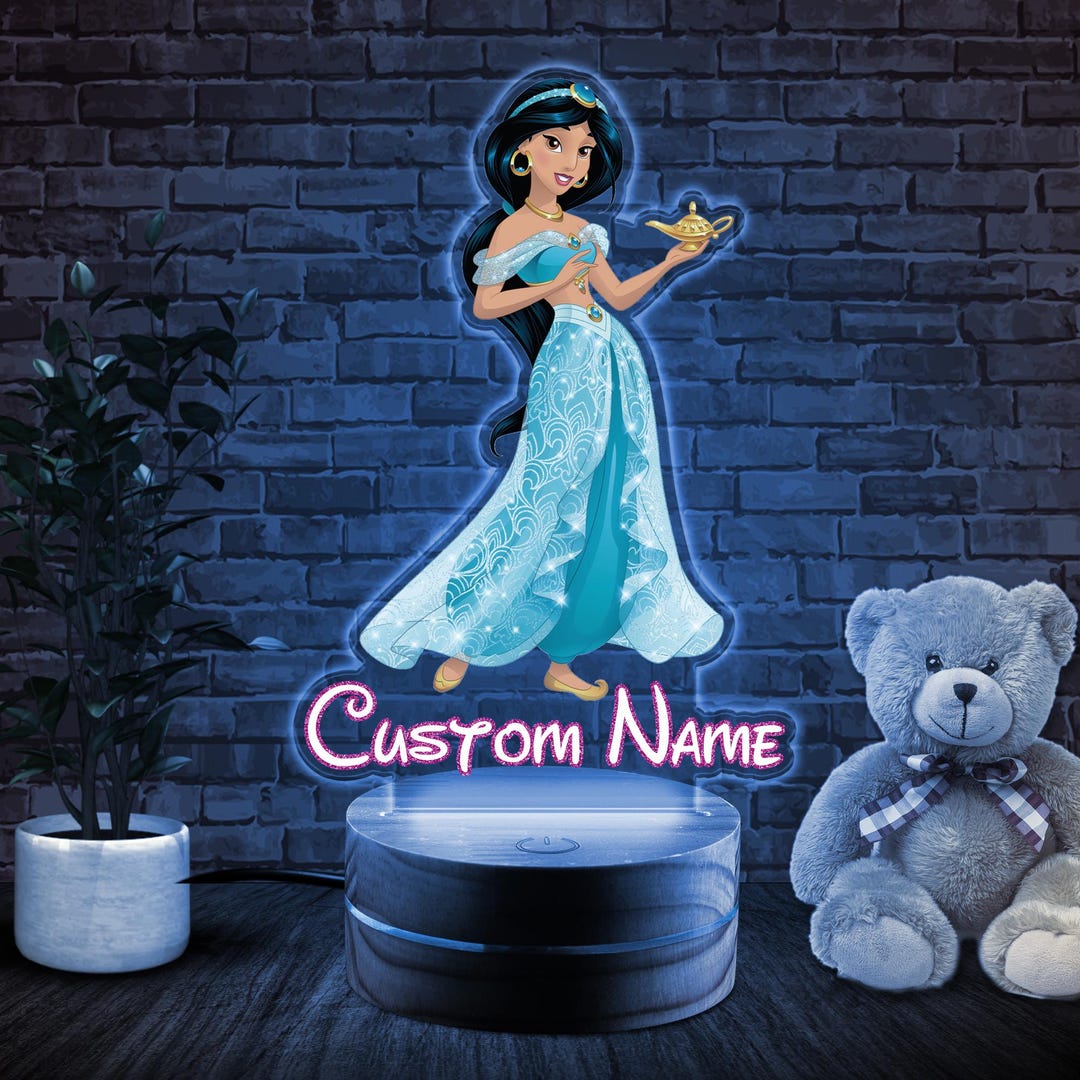 Personalized Disney Princess Night Light, Custom Name Baby Girl Room ...