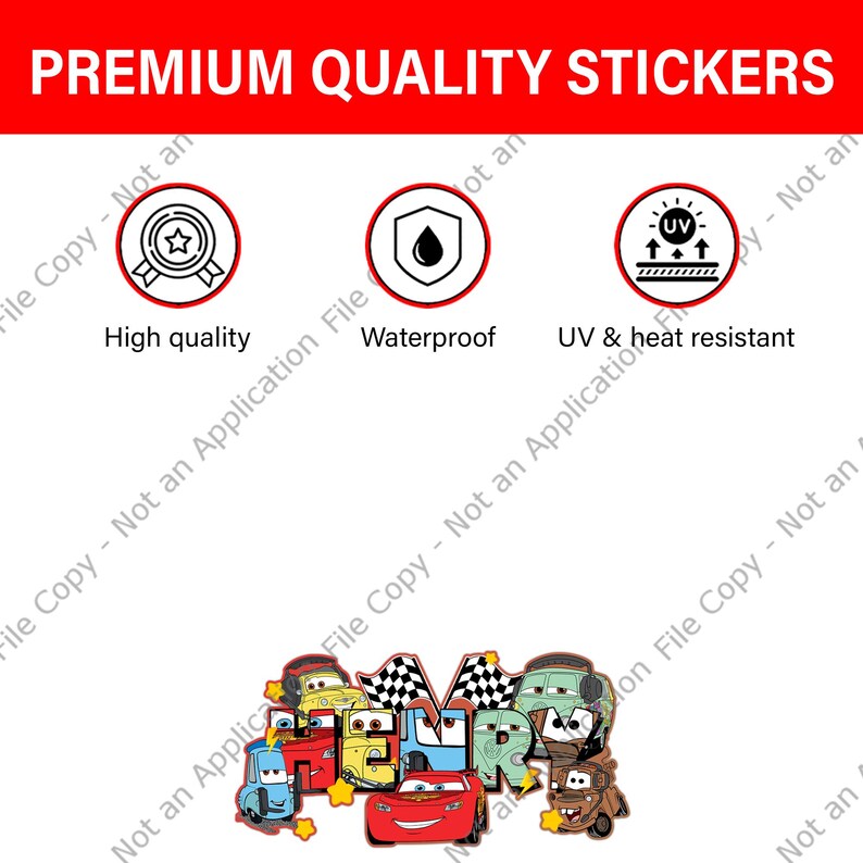 Custom Name Disney Cars Peeker Sticker – Personalized Lightning Mcqueen ...