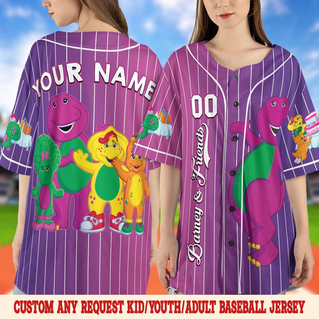 Personalized Barney and Friends Baseball Jersey/barney Baseball Jersey ...