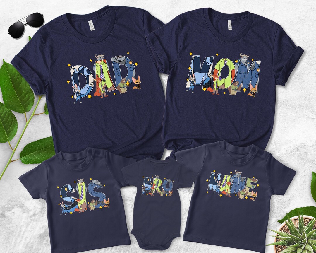 Custom Name Zootopia Shirt, Judy Nick Wilde Flash, Personalized Family ...
